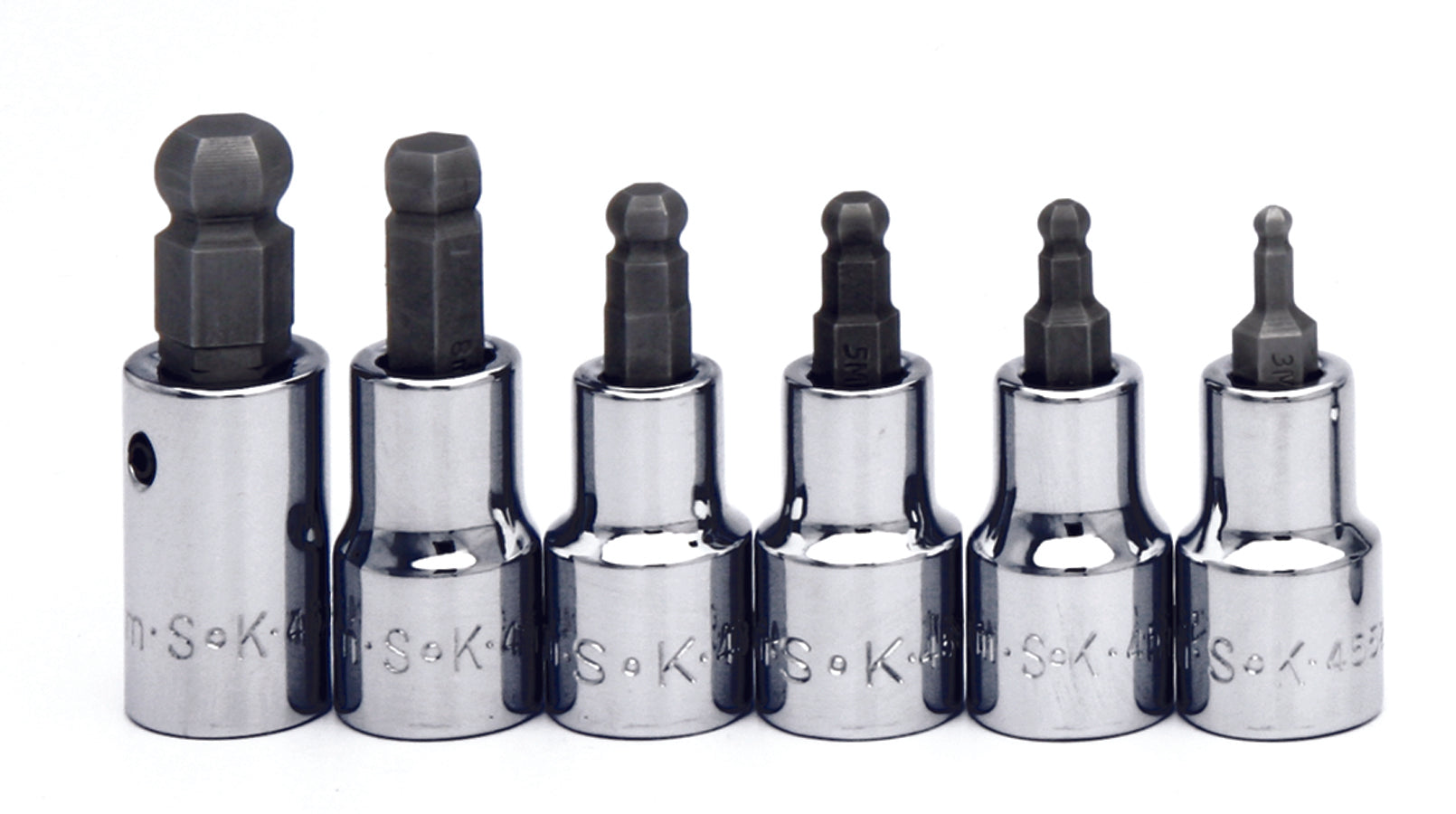 SK Tools USA - 6 Piece 3/8" Drive Fractional Ball Hex Bit Socket Set ...