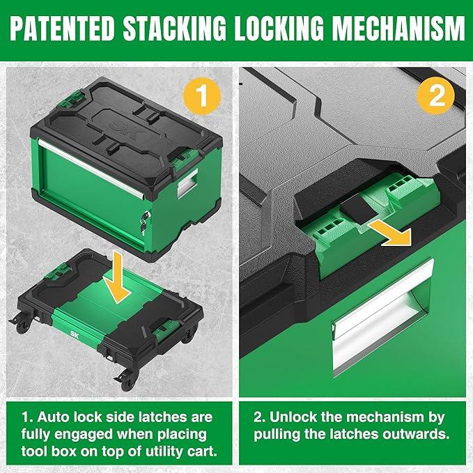 Modular Stackable Storage Tool Box, 3-Drawer Steel Box – Ridge Toolbox
